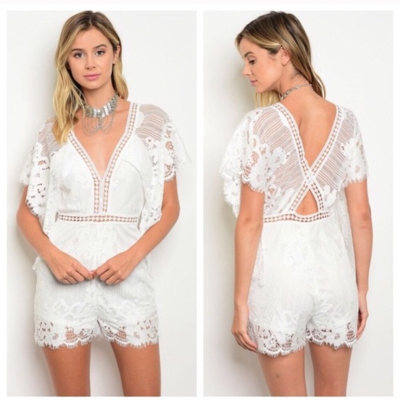 October Love | Dresses | White Lace Romper | Poshmark